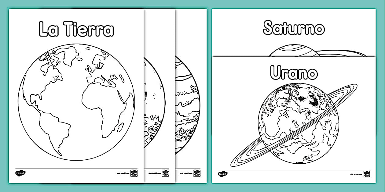 Páginas para colorear: Planetas en español | Twinkl USA