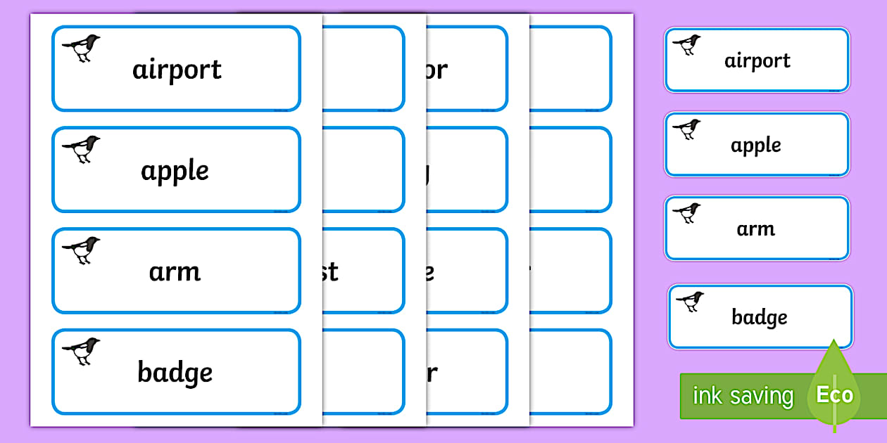 Magpie Wall Noun Word Cards - Twinkl