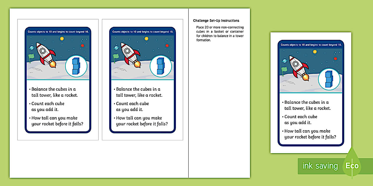 EYFS Maths Counting Challenge: Building a Space Rocket IKEA Tolsby/Fiestad