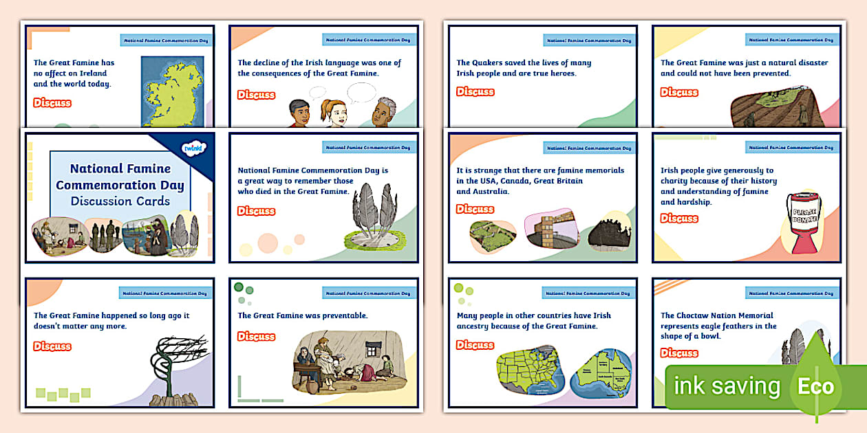 National Famine Commemoration Day Discussion Cards - Twinkl