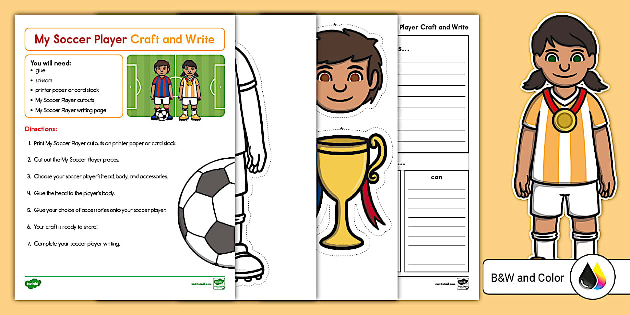My Soccer Player Craft and Write Activity (teacher made)