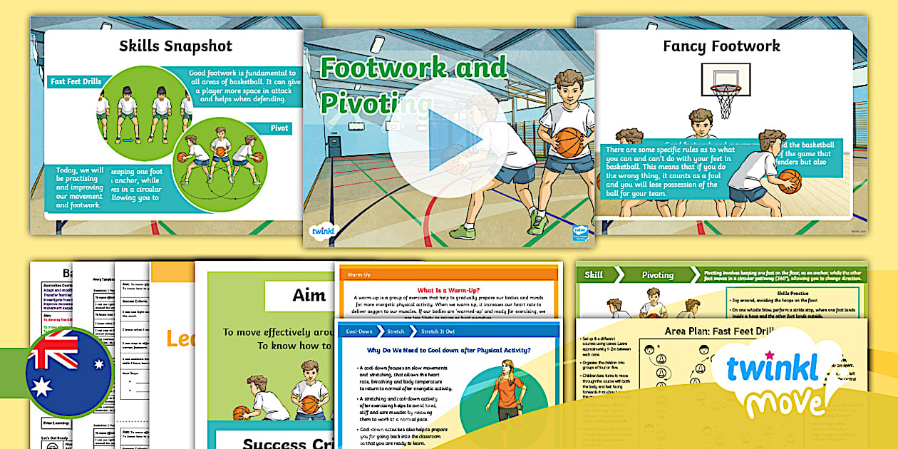 Move PE Year 5 Basketball Lesson 3: Footwork and Pivoting Lesson Pack