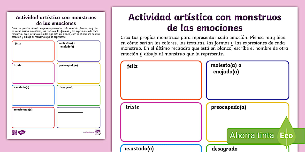 Ficha de actividad: Actividad artística con monstruos de las emociones