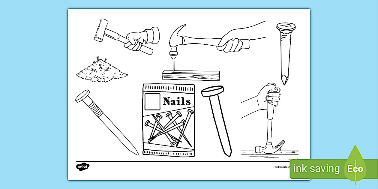Nail Doodle Colouring Page (teacher made) - Twinkl