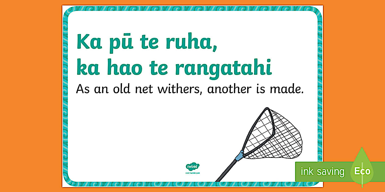 Whakatauki Ka pū te ruha Display Poster (professor feito)