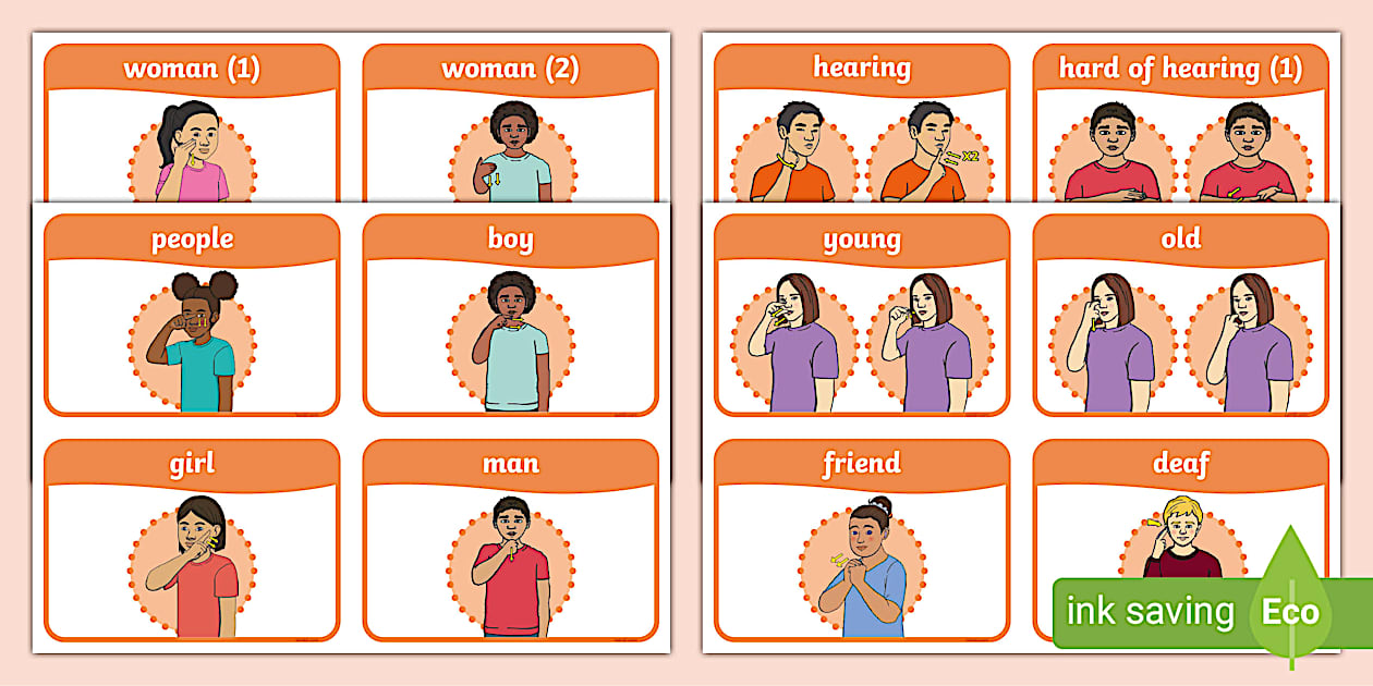 Auslan People Word Cards (teacher made) - Twinkl