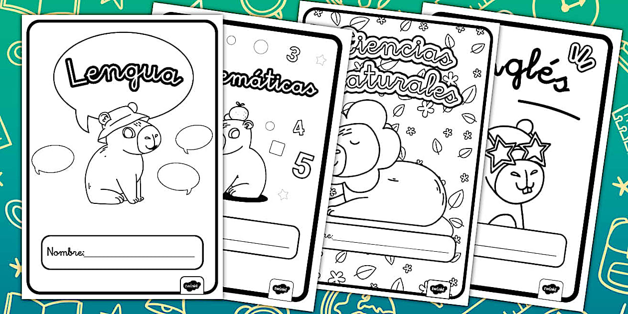 Portadas para cuadernos con capibaras