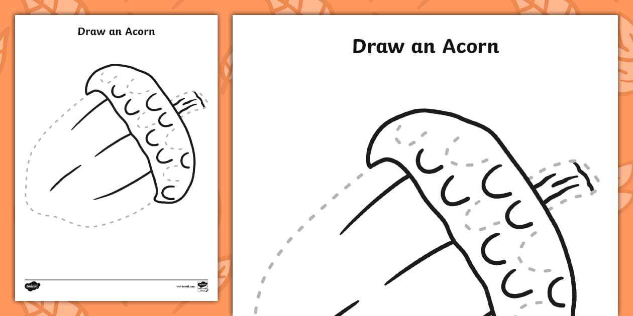 Acorn Drawing | Draw an Acorn Pencil Control | Twinkl | EYFS