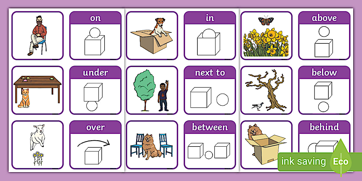 Preposition Picture Cards - Twinkl
