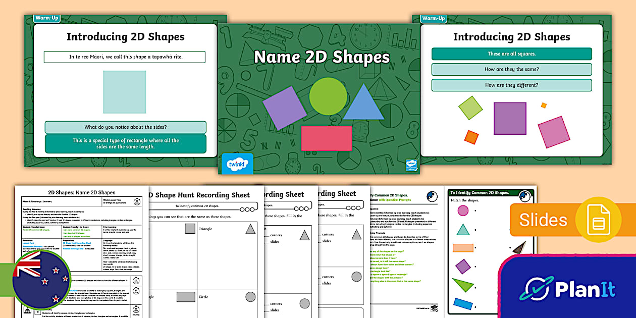 Phase 1 Space: 2D Shapes (Name 2D Shapes) Lesson 1 - Twinkl