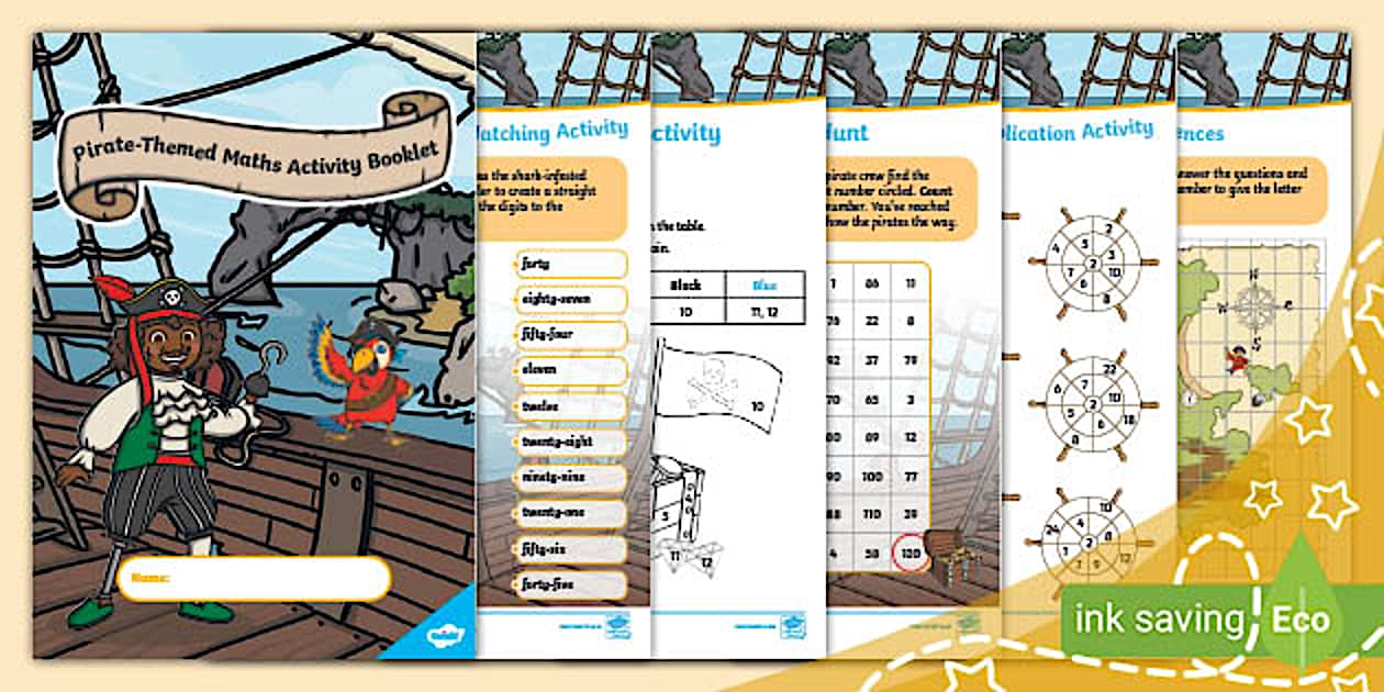 Pirate-Themed Maths Activity Booklet KS1 (Ages 5 - 7)