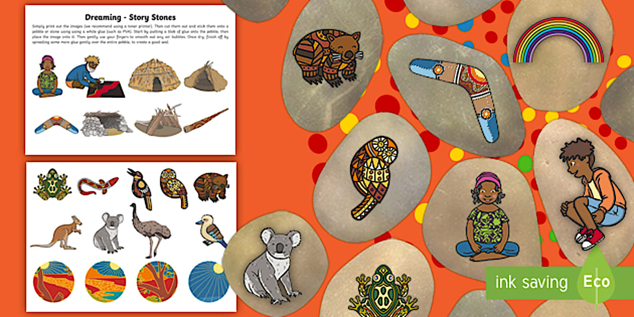Aboriginal Story Stone Cut-Outs (teacher made) - Twinkl