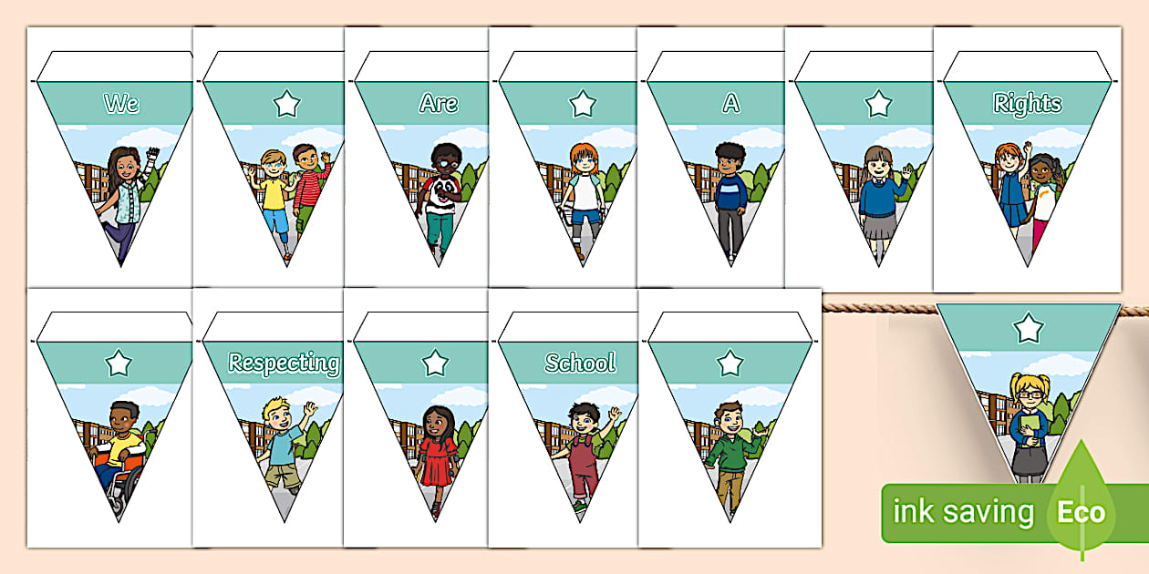 We are a Rights Respecting School Display Bunting - Twinkl