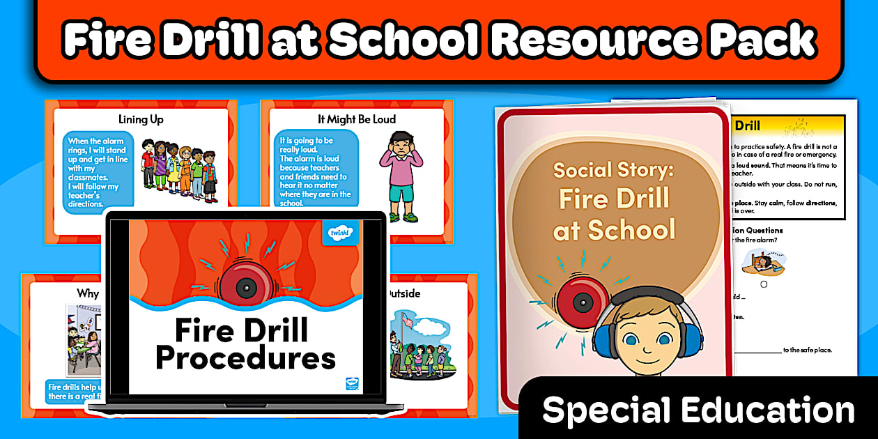 Fire Drill at School Social Story Resource Pack