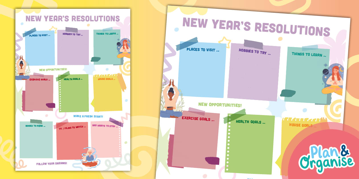 New Year's Resolutions Planner | Twinkl Plan and Organise