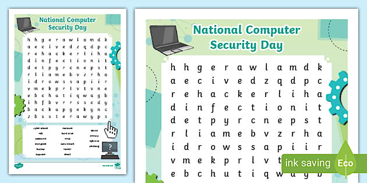 KS2 National Computer Security Day Word Search - Twinkl