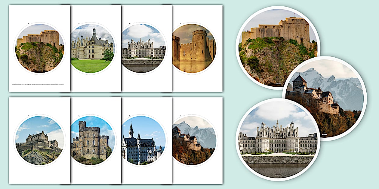 Castles Circle Display Photo Cut-Outs (teacher made)