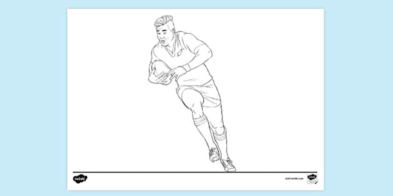 Rugby Player Kieran Read Colouring Sheet | Colouring Sheets