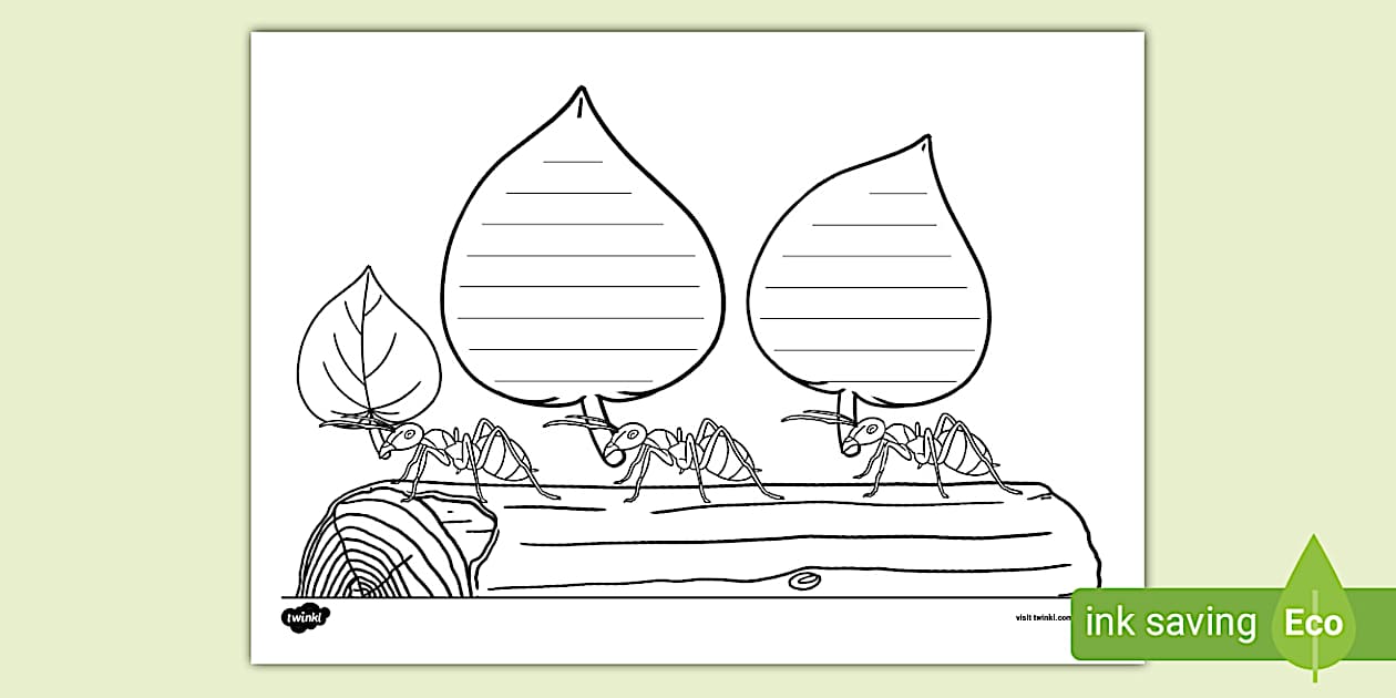 Ant Writing Template (Teacher-Made) - Twinkl