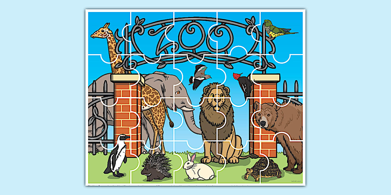 Zoo Jigsaw Puzzle (teacher made) - Twinkl