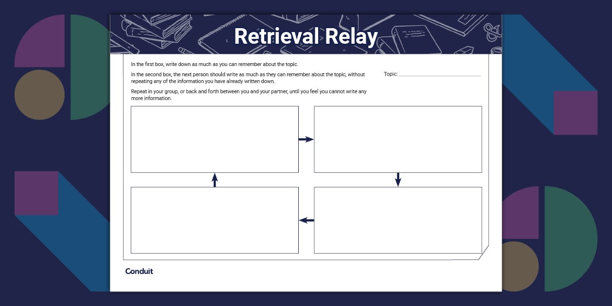 Retrieval Relay Template (teacher made) - Twinkl