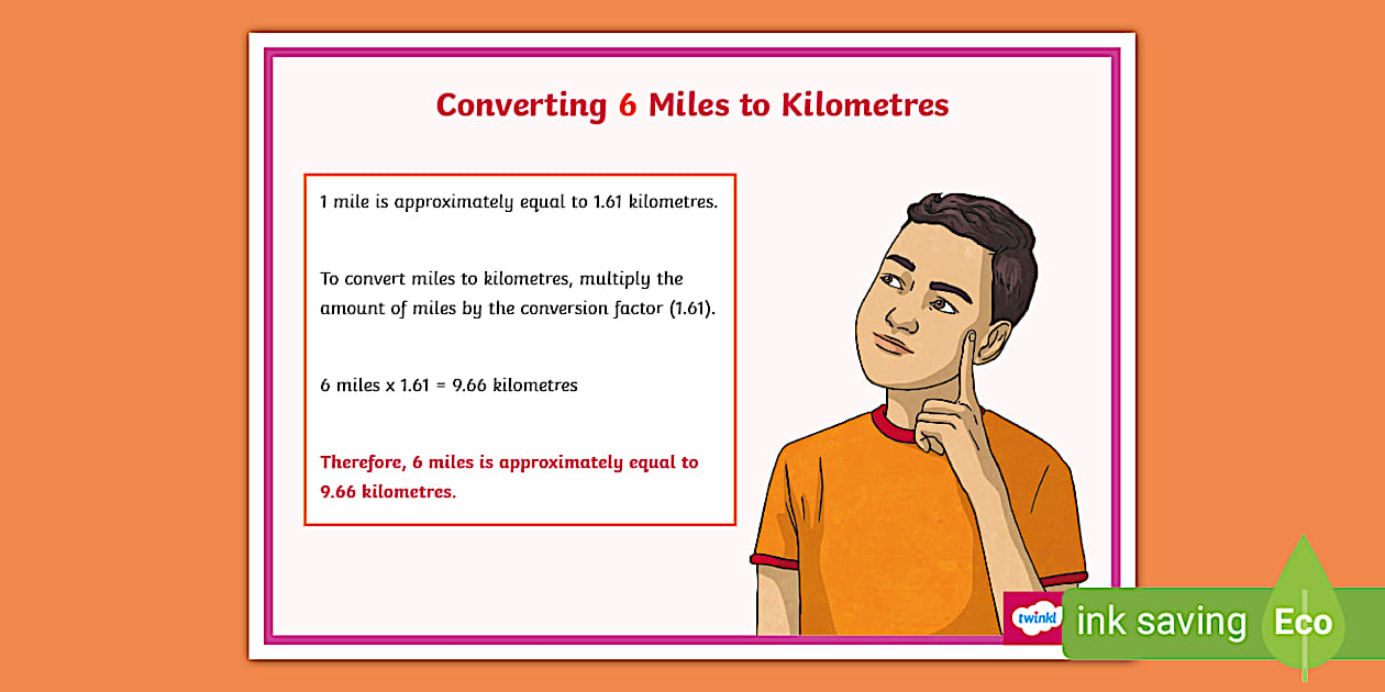 👉 6 Miles to Kilometres Display Poster (Teacher-Made)