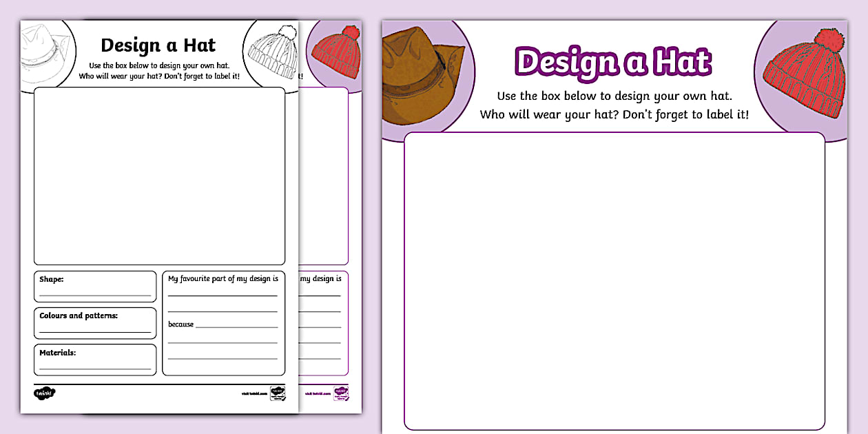 Design a Hat Worksheet (teacher made) - Twinkl