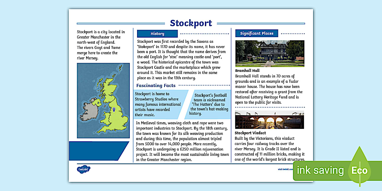 Stockport Local History Fact File - KS2 (teacher made)