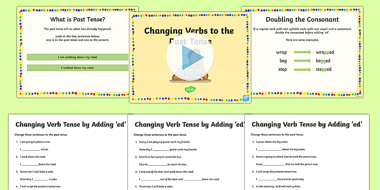 Changing Verbs to the Simple Past Tense PowerPoint - Twinkl