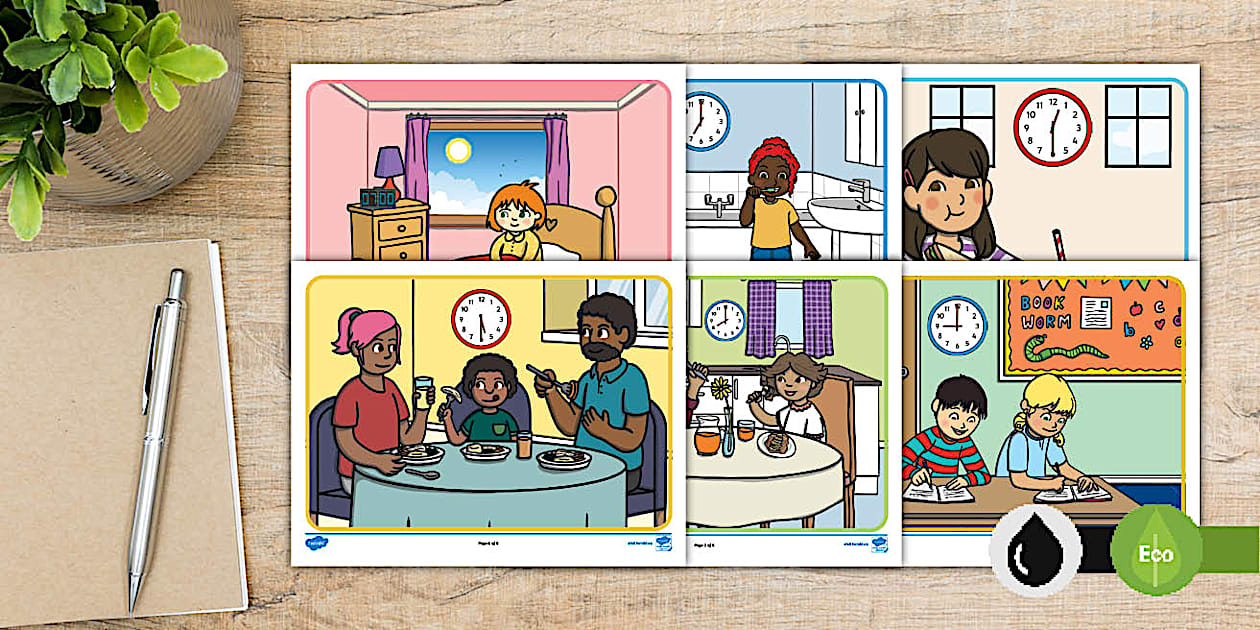 Sequencing Time of Day Cards (Hecho por educadores) - Twinkl