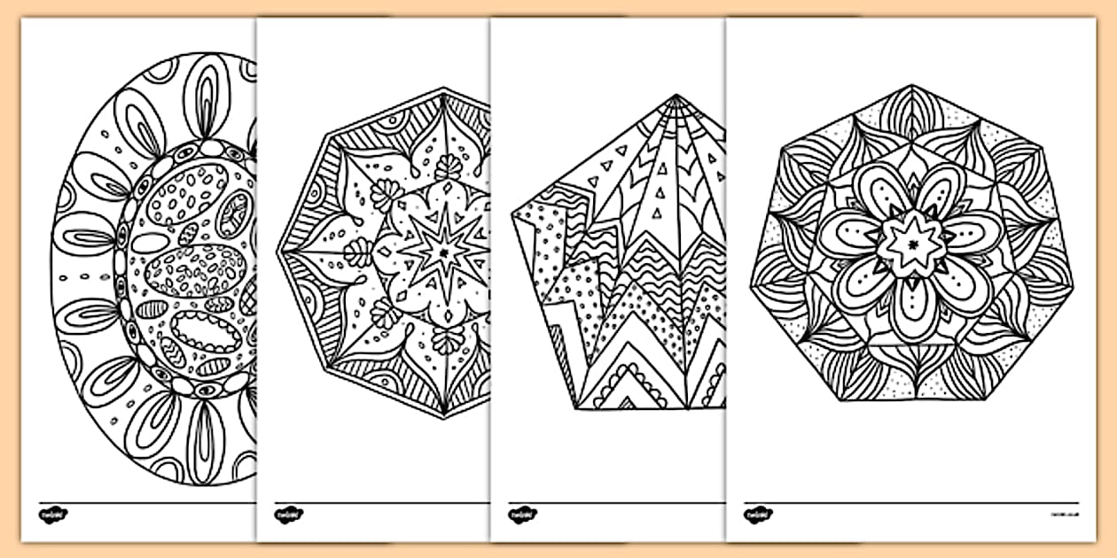 Adult Colouring Mindfulness 2D Shapes (teacher made)