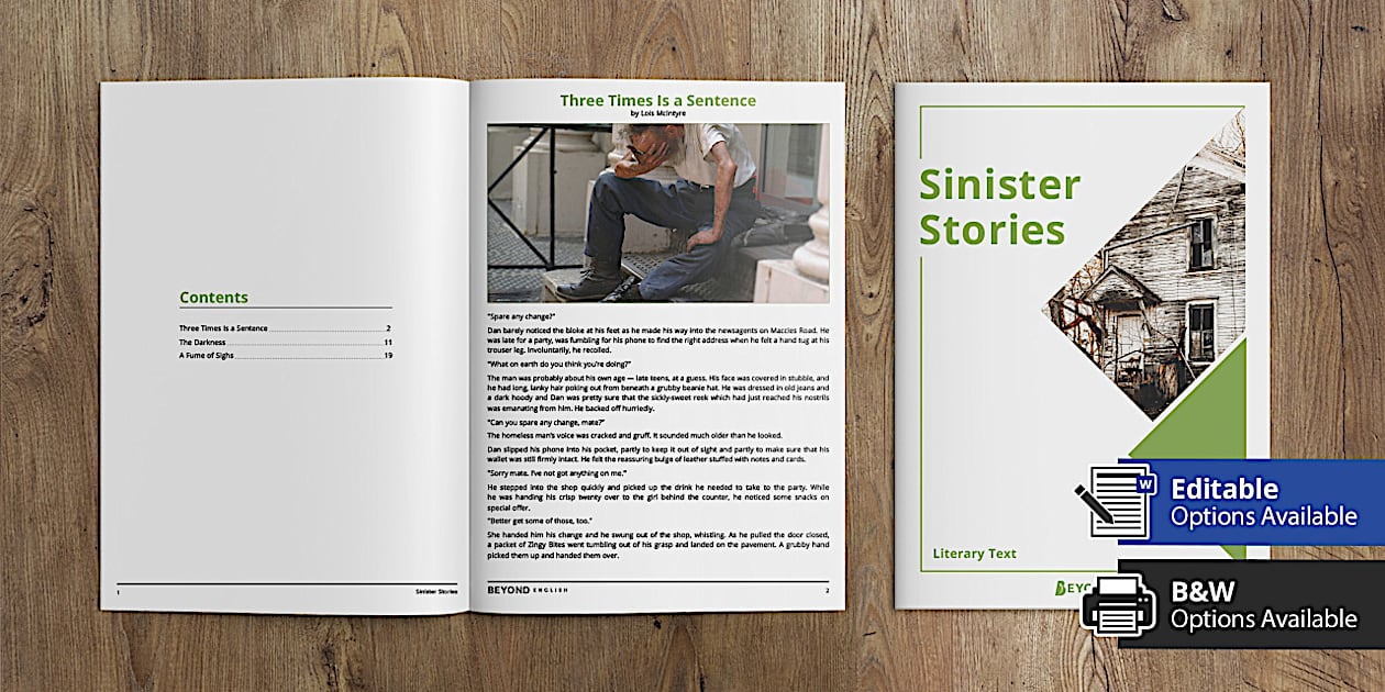 Sinister Stories Literary Texts | Beyond (teacher made)