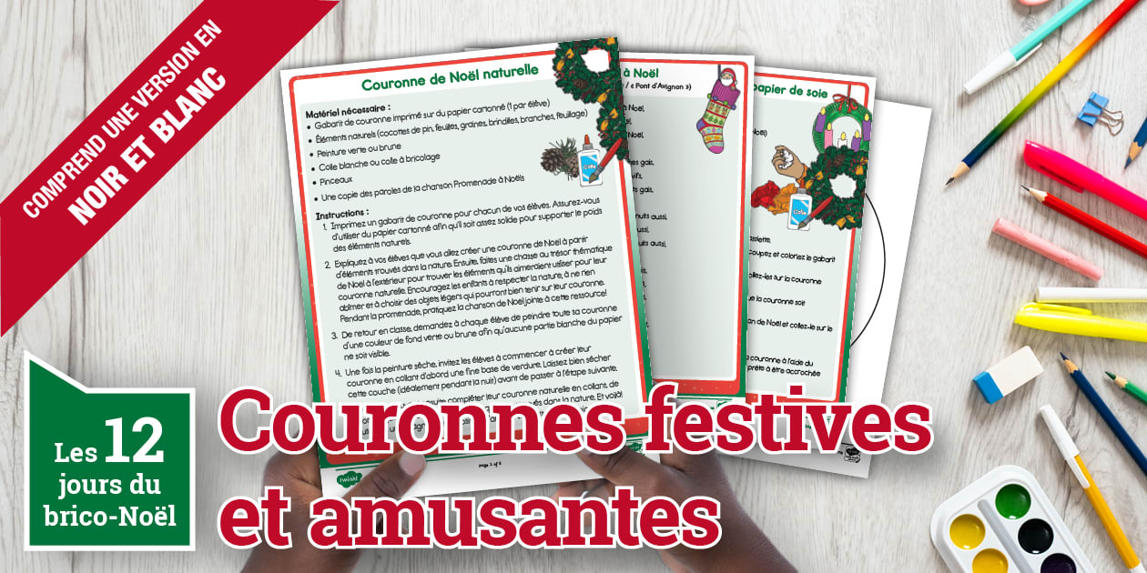 12 Days of Craftsmas: Fun Christmas Wreaths French