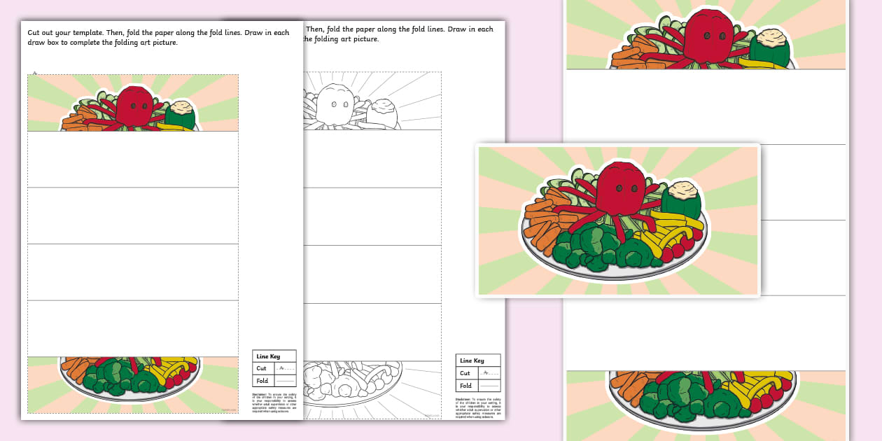 Healthy Eating Folding Art Template