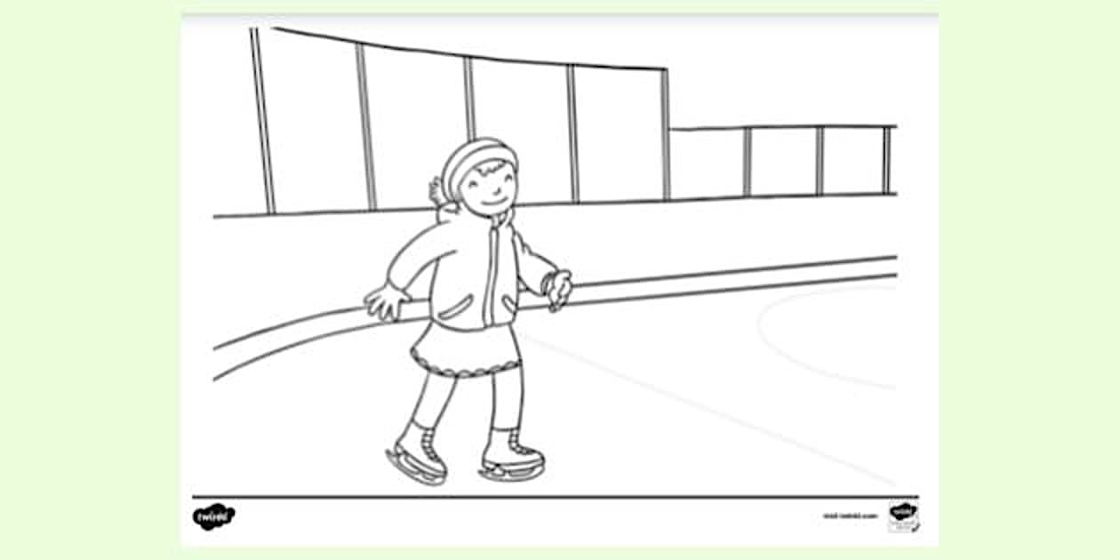 Ice Skating Rink Colouring Sheet (teacher made) - Twinkl
