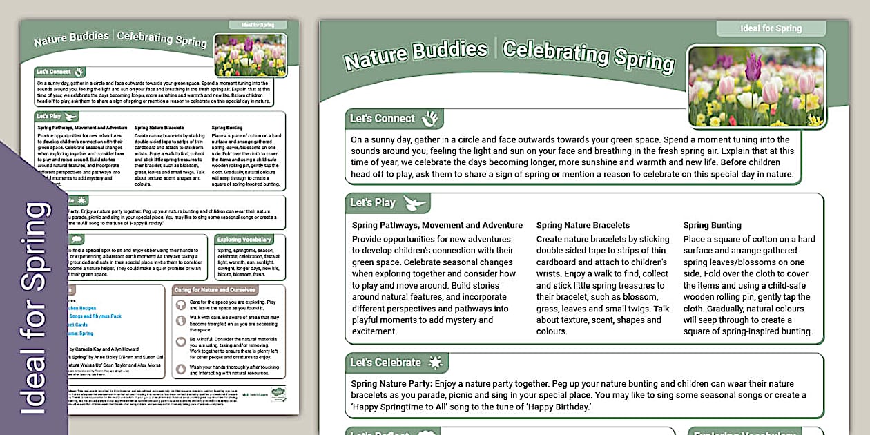 EYFS Nature Buddies Spring Celebrations | Nature Planning