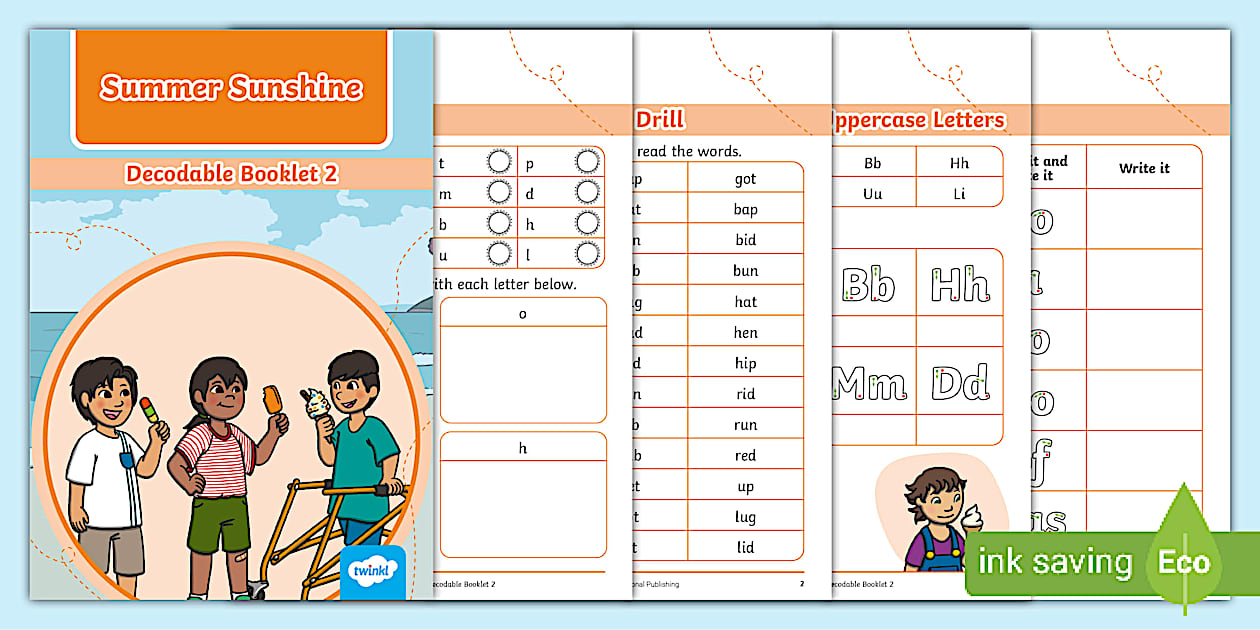 Summer Sunshine Decodable Booklet 2 (teacher made) - Twinkl