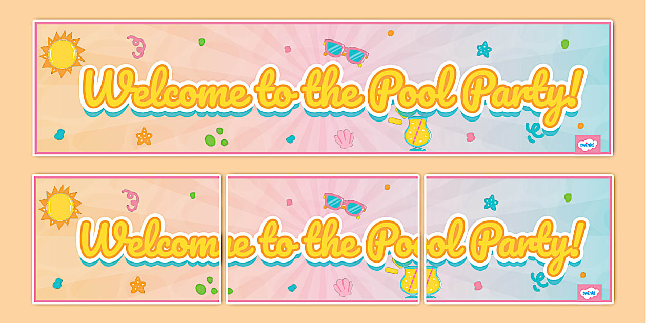 Summer Vibes-Themed Welcome to the Pool Party! Banner