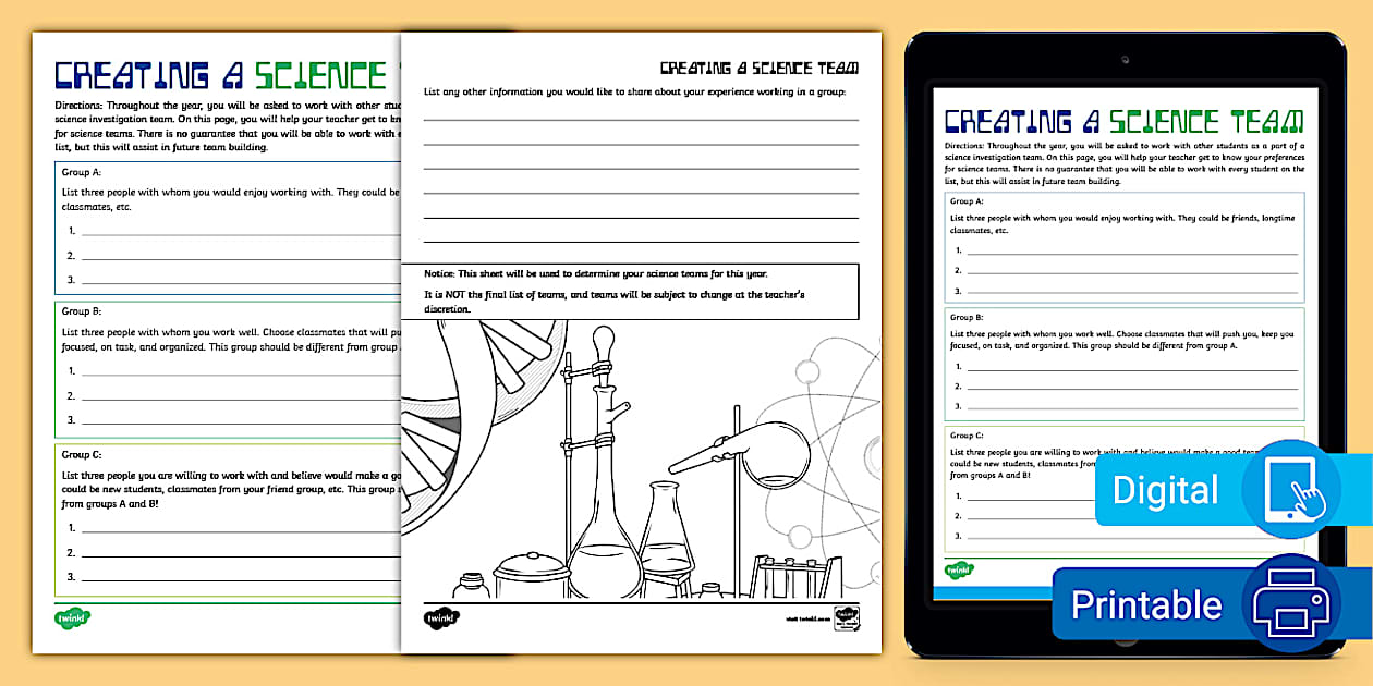 Creating a Science Team (teacher made) - Twinkl