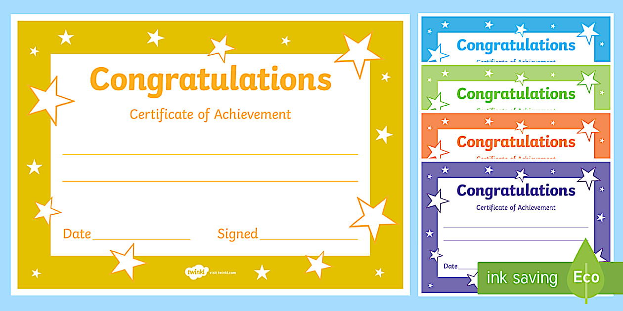Congratulations Certificate Template (teacher made) - Twinkl