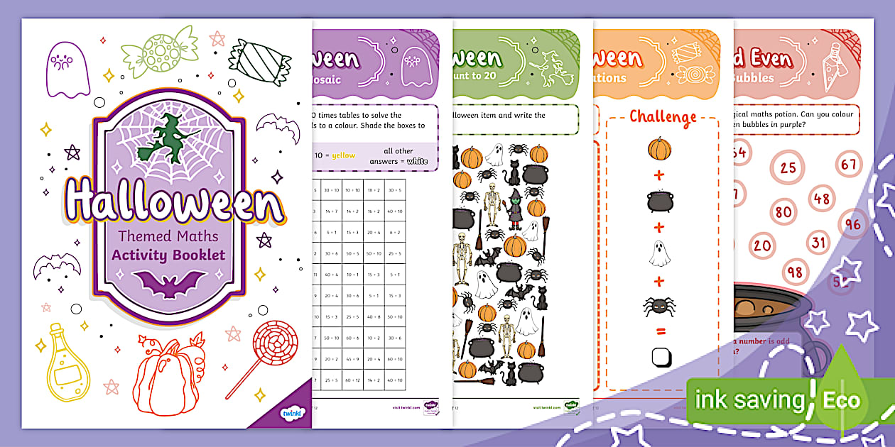 KS1 Halloween-Themed Maths Activity Booklet (Ages 5 - 7)