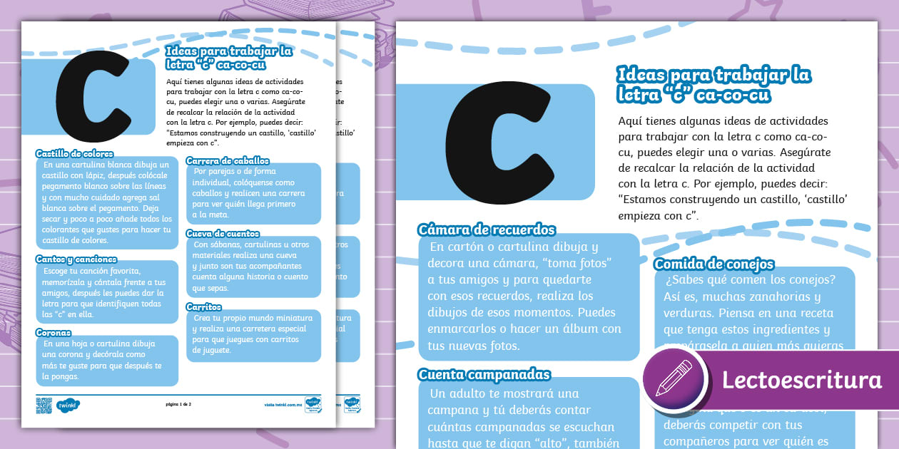 La c ca-co-cu - ideas para trabajar (teacher made) - Twinkl