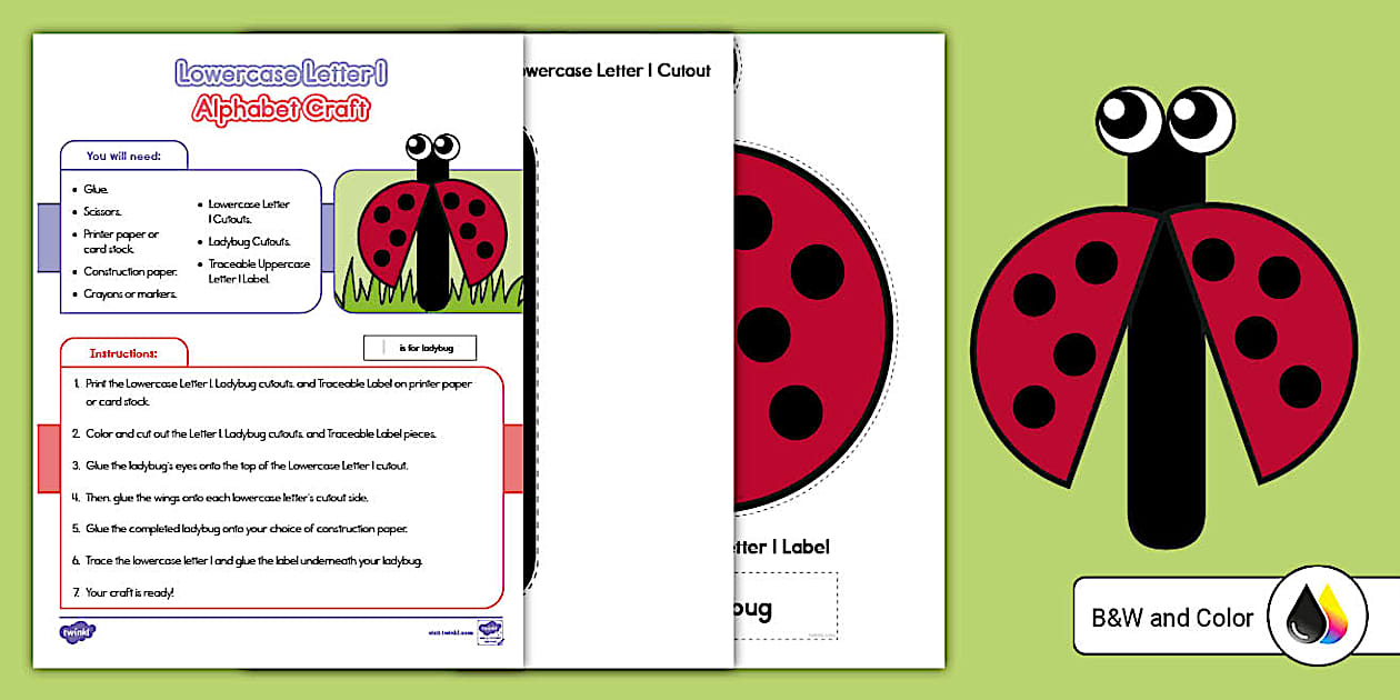 Lowercase Letter l Alphabet Craft (teacher made) - Twinkl