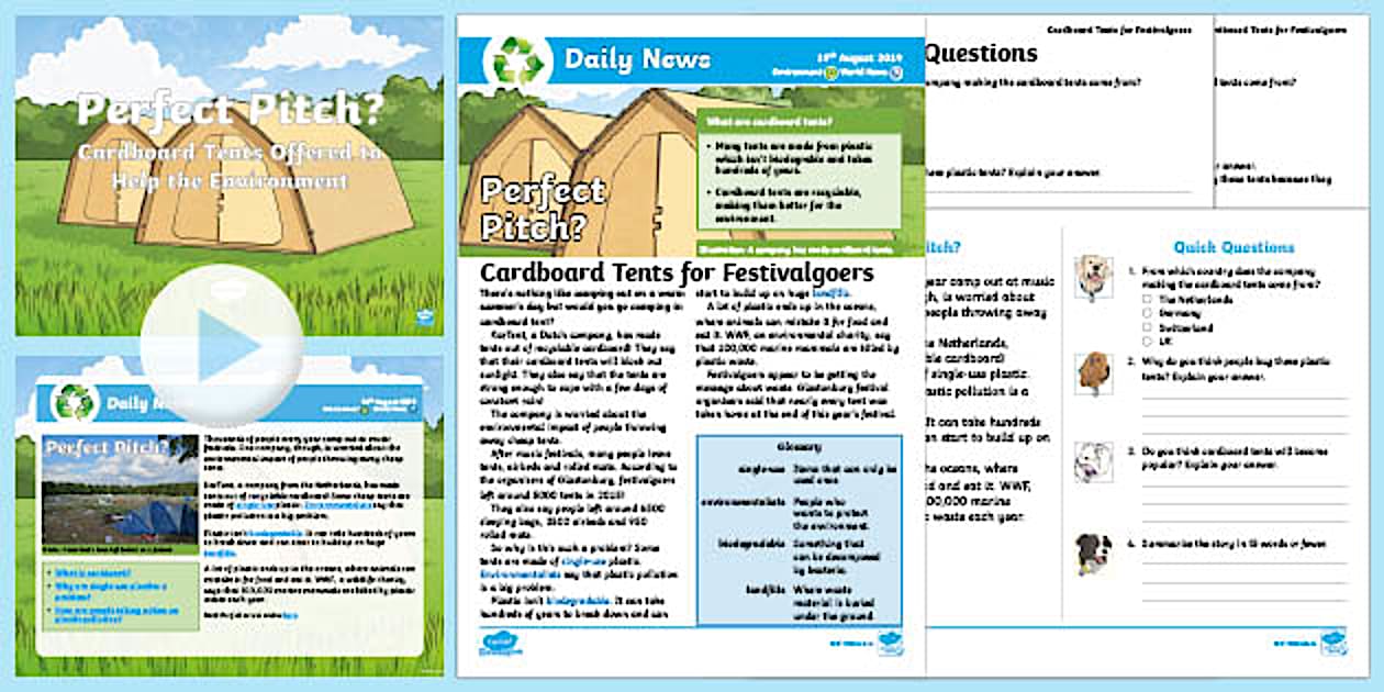 Cardboard Tents UK Reading Comprehension | Twinkl NewsRoom