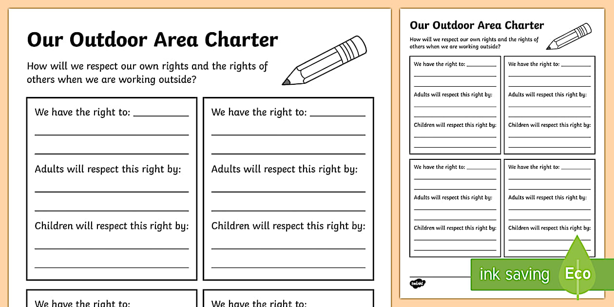 Outdoor Area Charter Worksheet / Worksheet