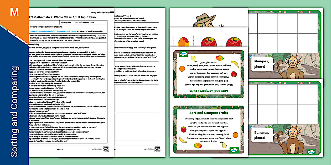 EYFS Maths Sort and Compare Fruits Plan and Resource Pack