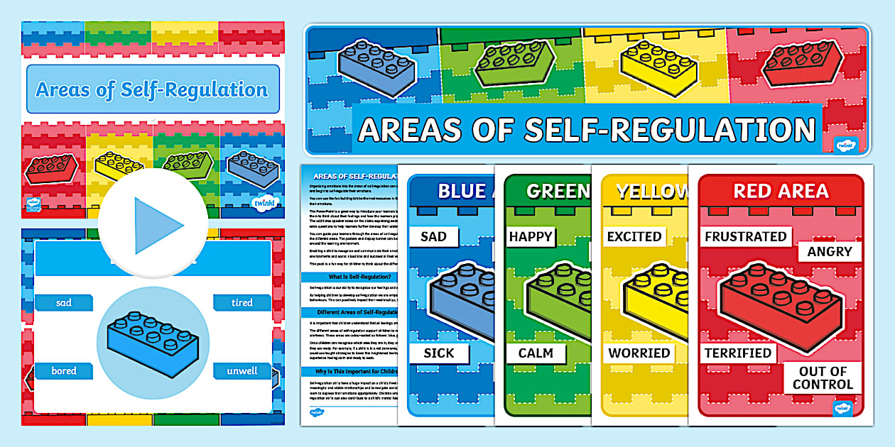 Building Bricks-Themed Areas of Self-Regulation Pack