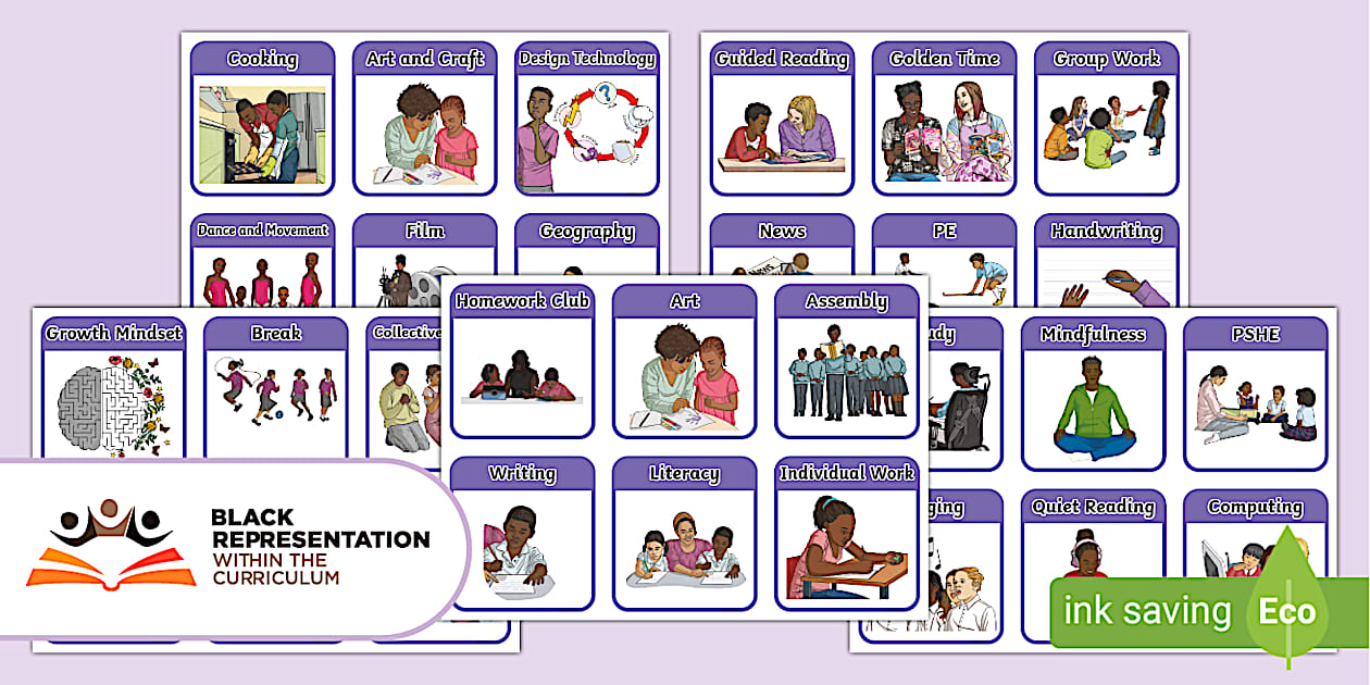 Black Representation: KS2 Visual Timetable (teacher made)