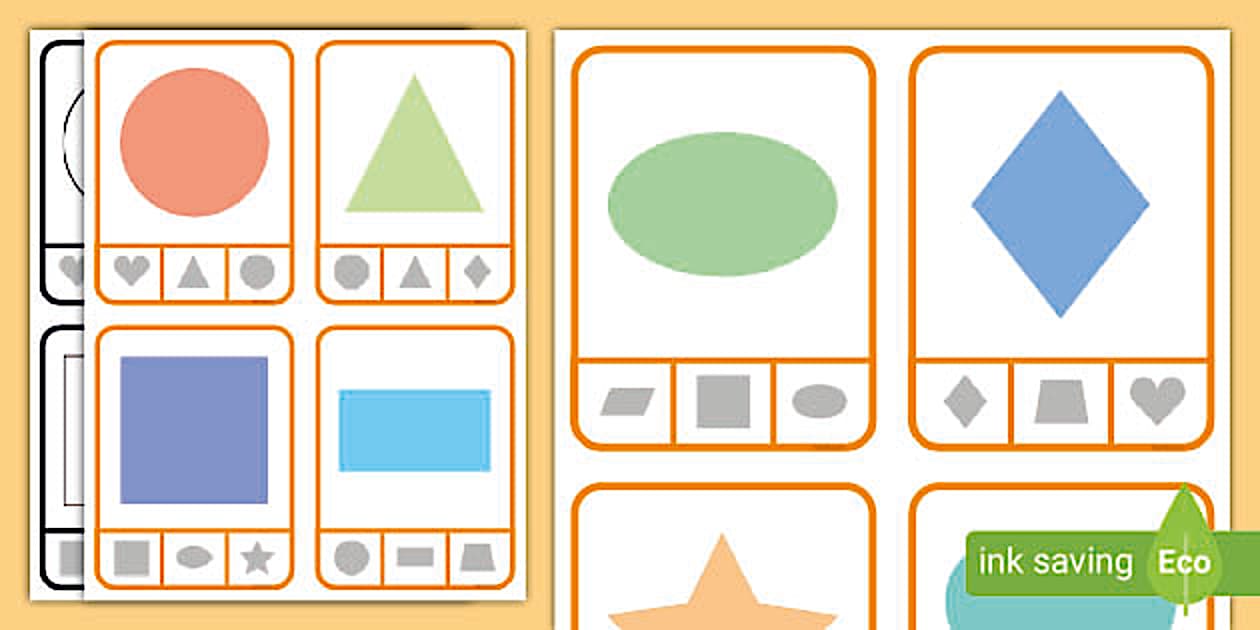 Shapes Shadow Matching Clip Cards (teacher made) - Twinkl