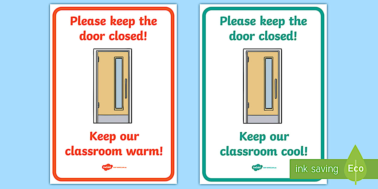 Close the Door Sign - Classroom Display Poster Set | Twinkl